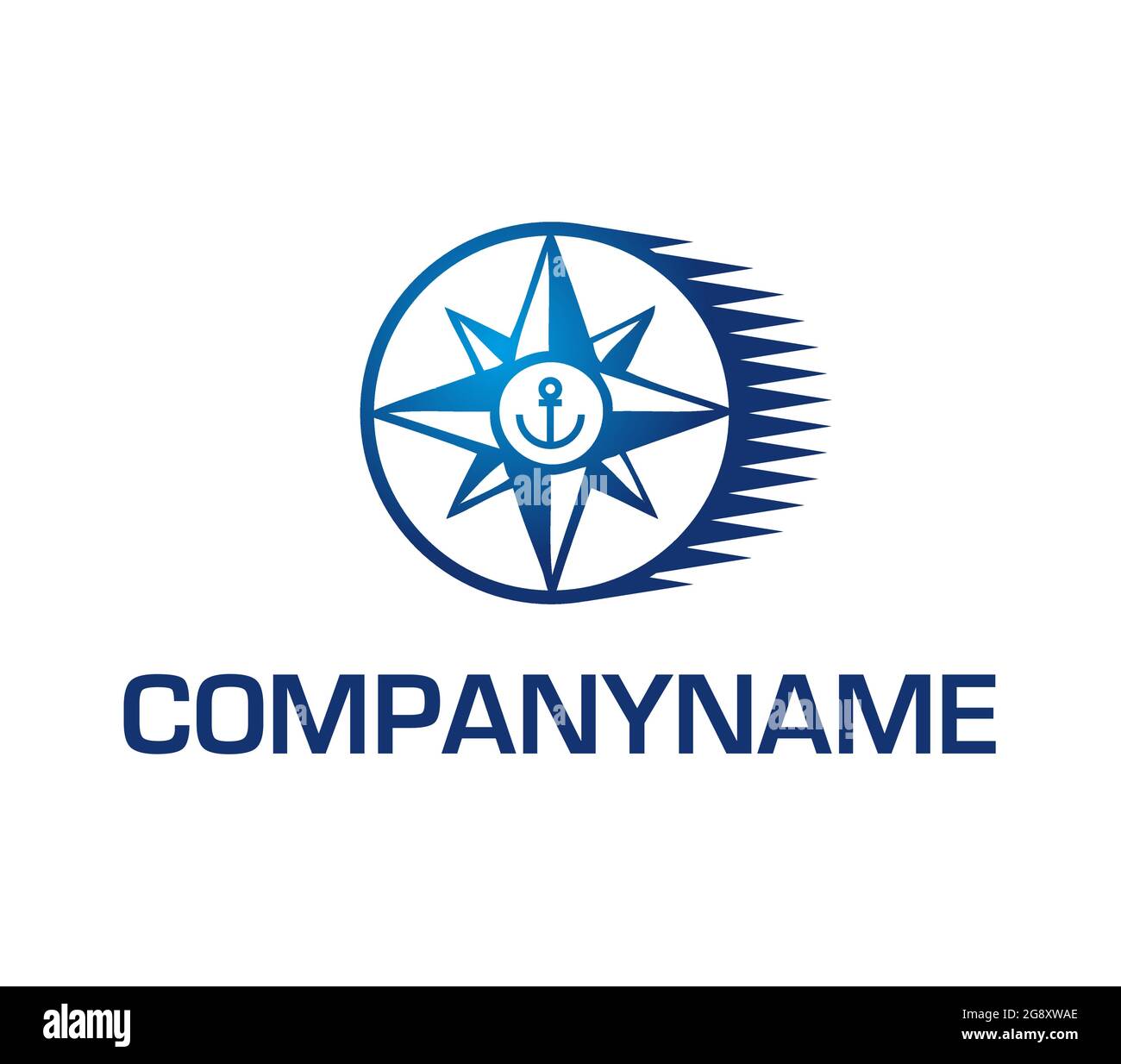 Wind rose, compass with an anchor in the middle. Ready logo Stock ...