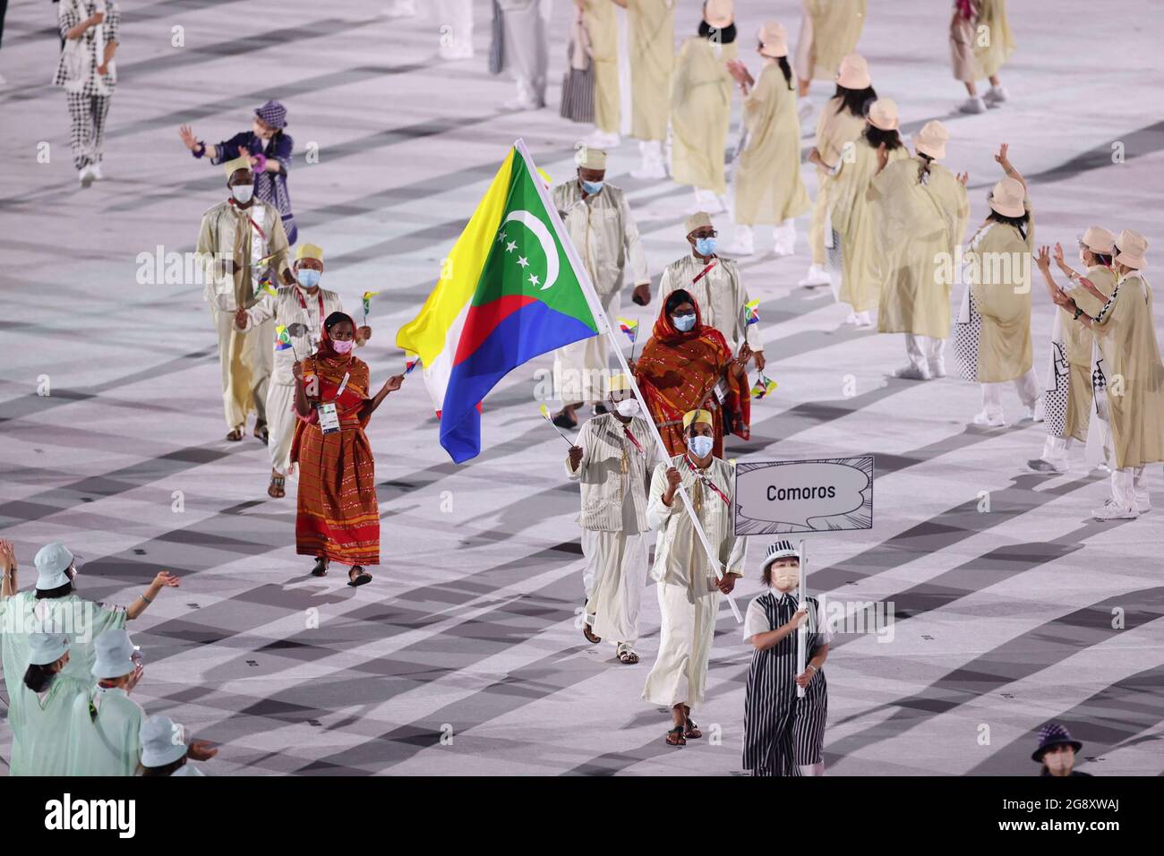 Tokyo, Japan. 23rd July, 2021. Olympic delegation of Comoros parade ...