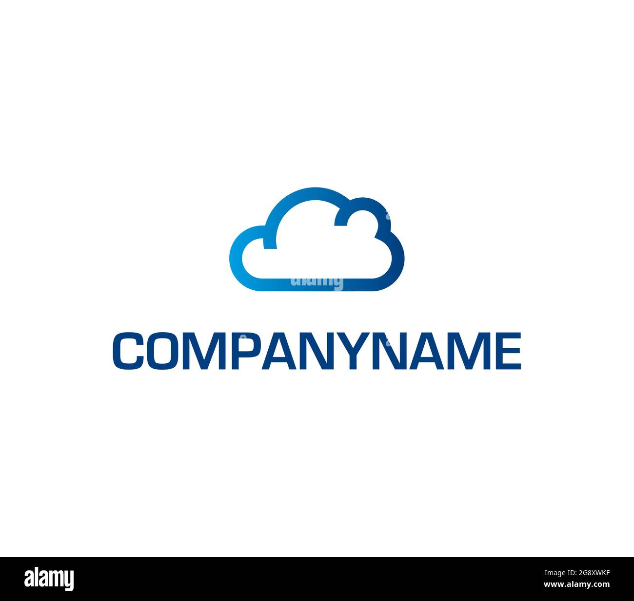 Linear, geometrical cloud in blue. Ready logo Stock Vector Image & Art ...