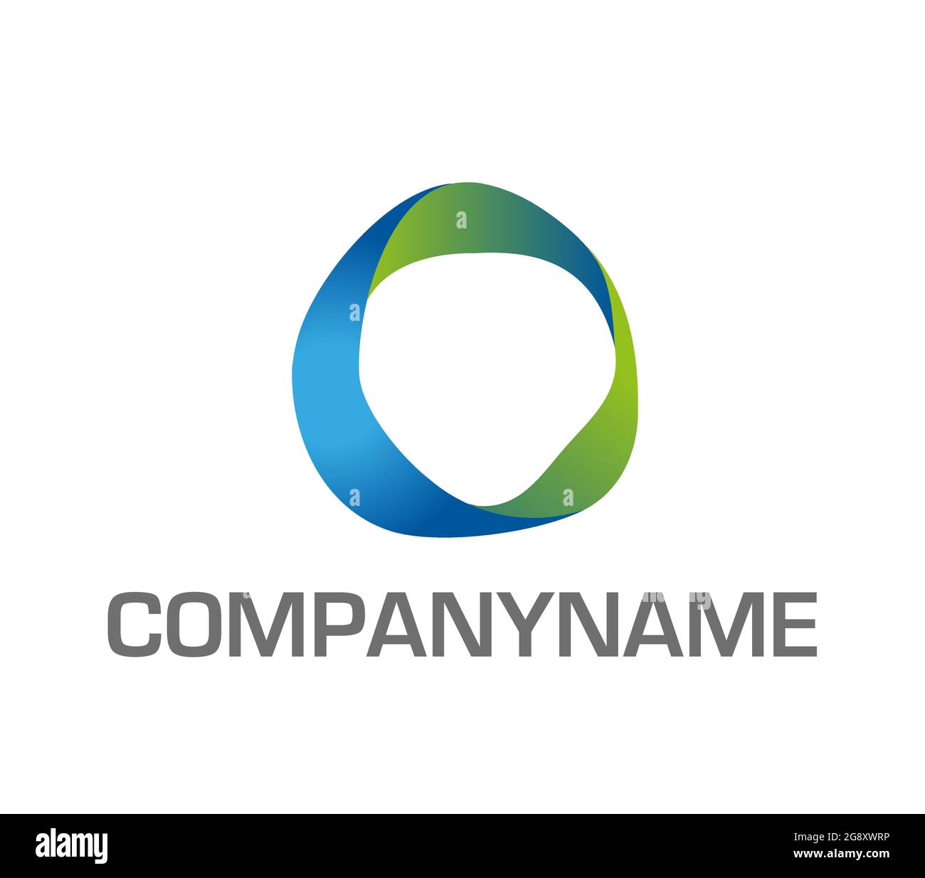 Mobius loop in greens and blues. Freehand drawing. Ready logo Stock ...