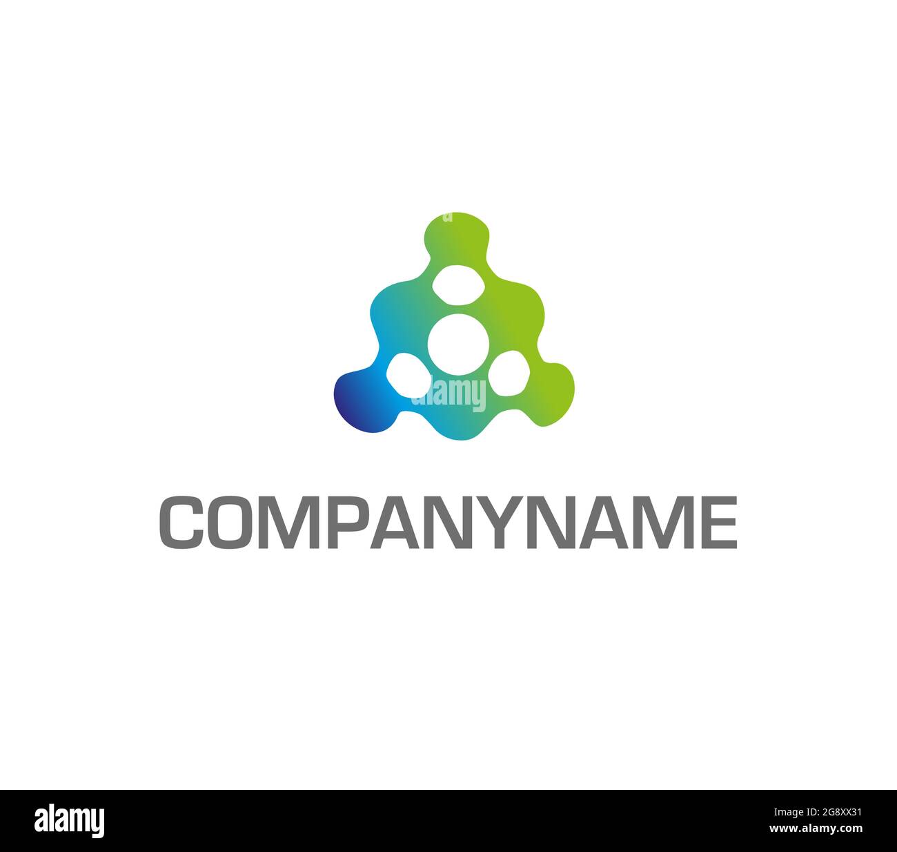 Green and blue triangle made of connected dots. Ready logo Stock Vector ...