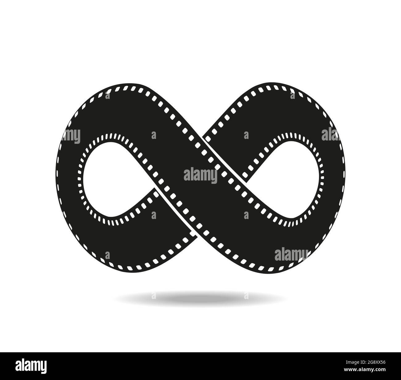 Mobius loop made of filmstrip. Film reel. Drawn on a sphere. Infinity ...