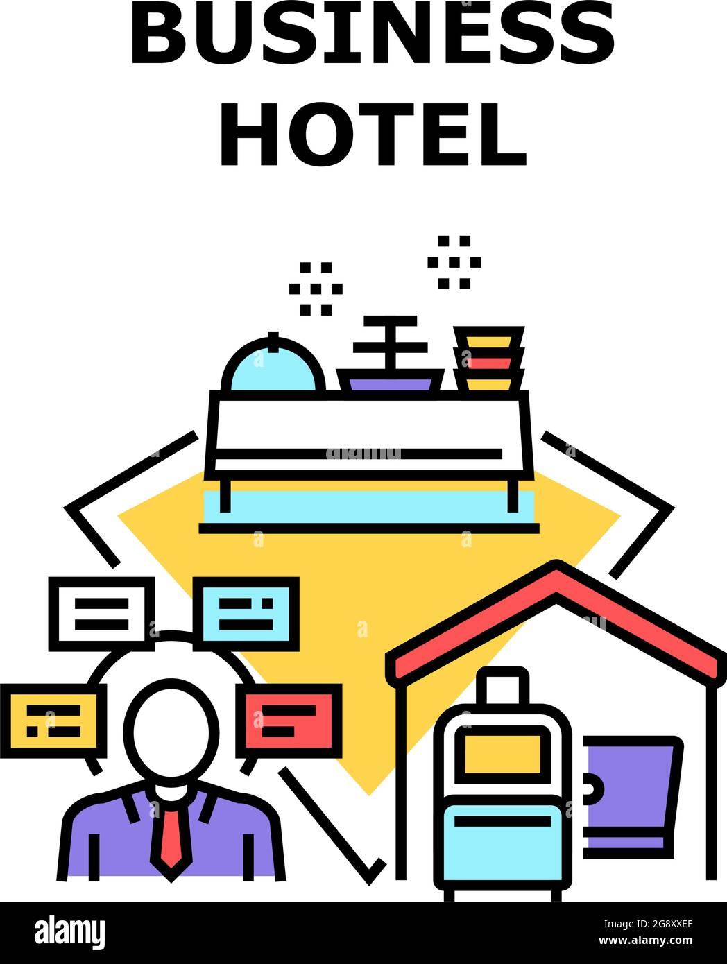 Business Hotel Vector Concept Color Illustration Stock Vector Image ...