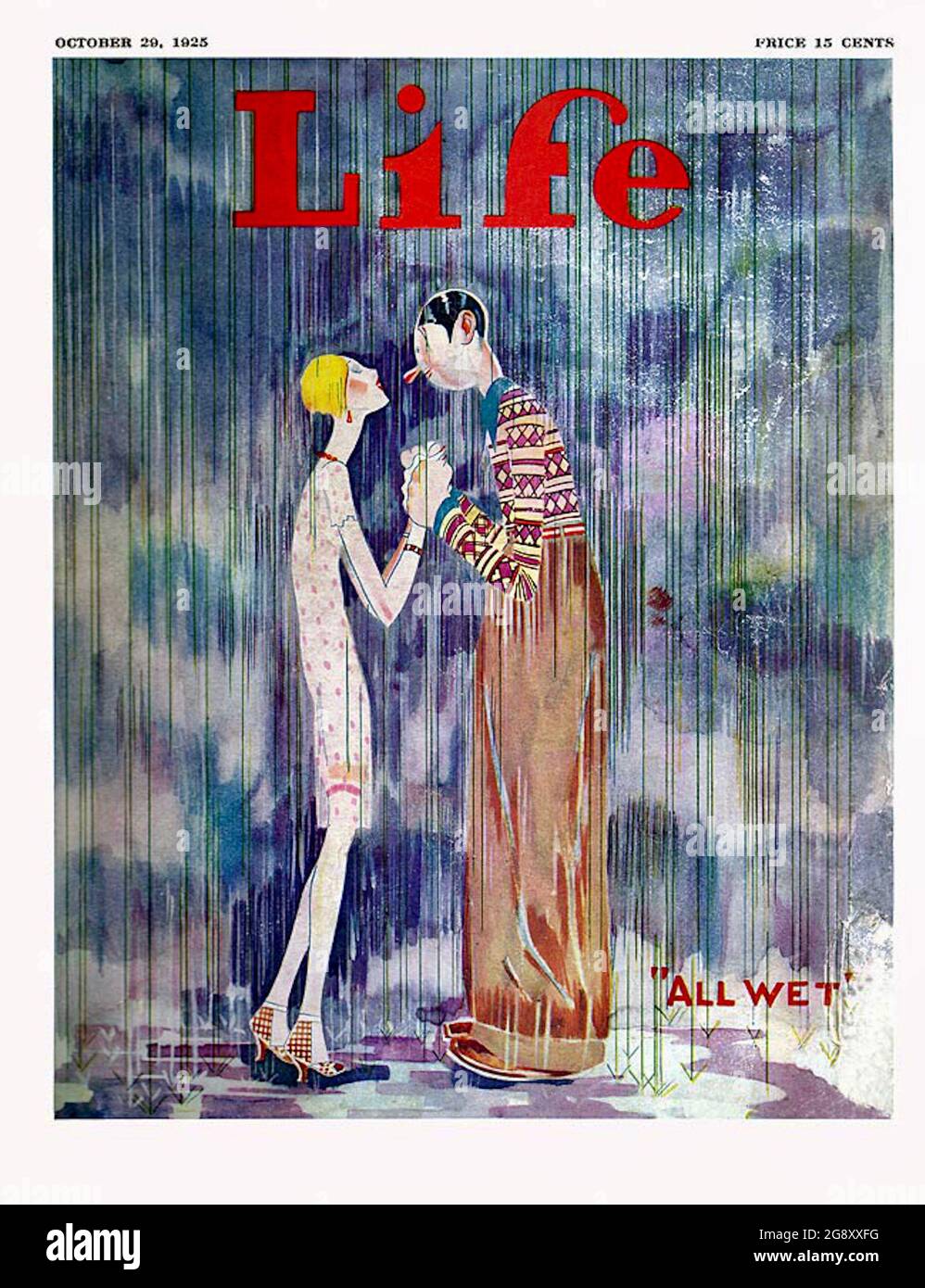 John Held Jnr - Life Magazine Cover - October 1925 - Love in the Rain ...