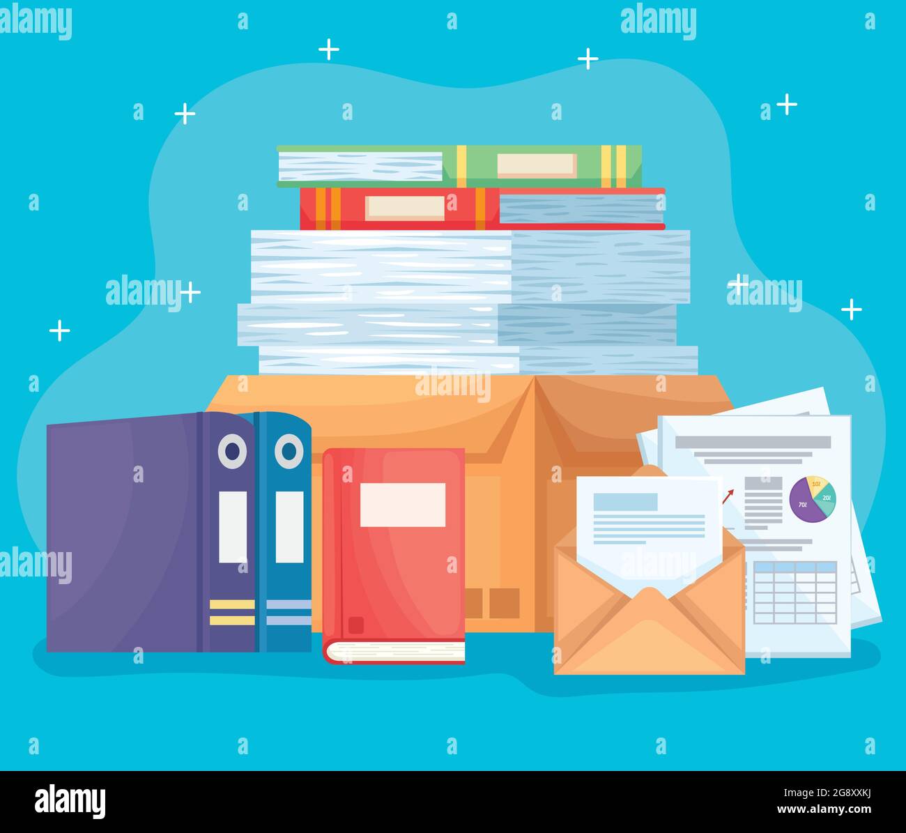 carton box with binders Stock Vector Image & Art - Alamy