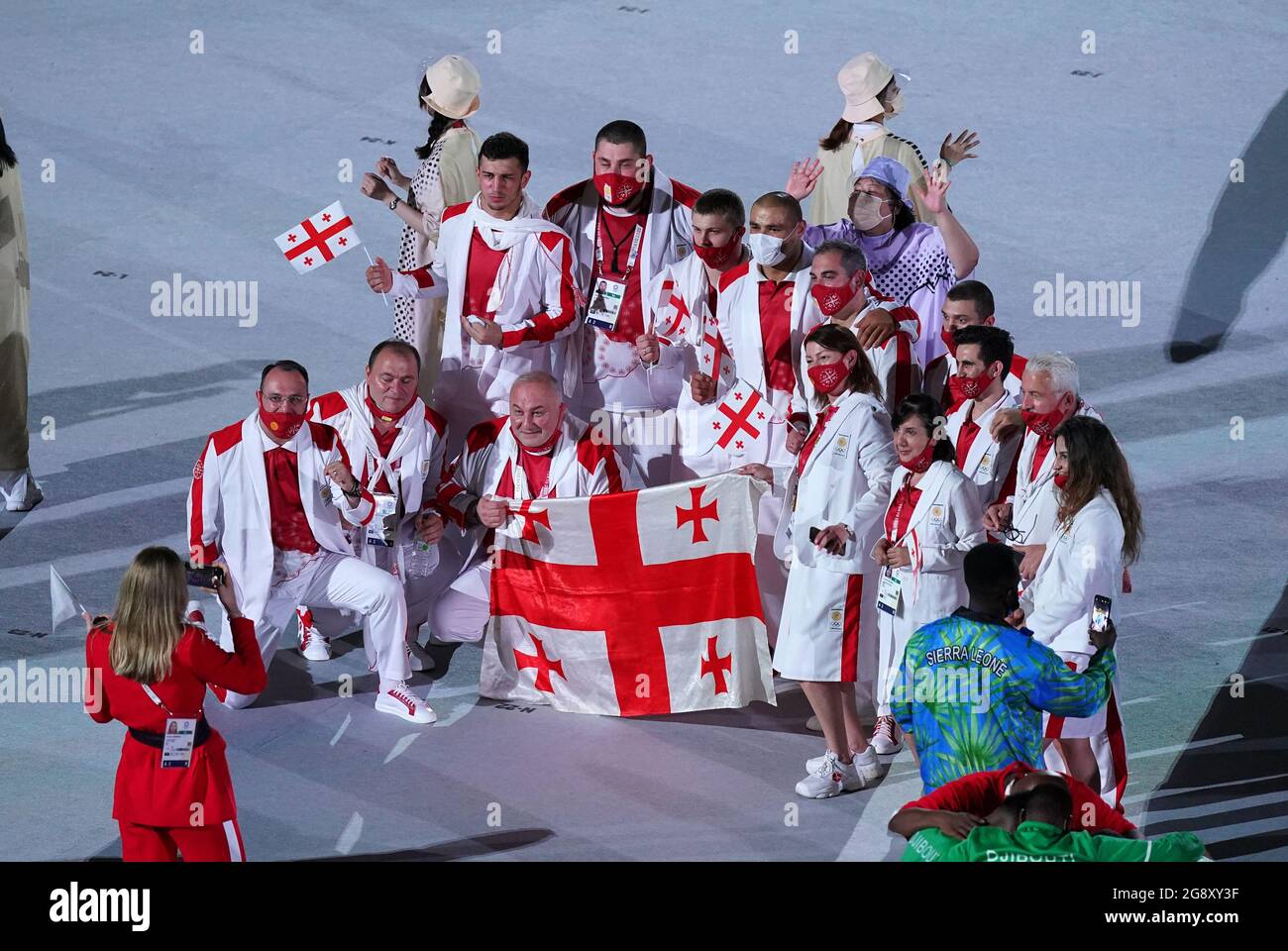The Georgia Olympic team during the opening ceremony of the Tokyo 2020 ...