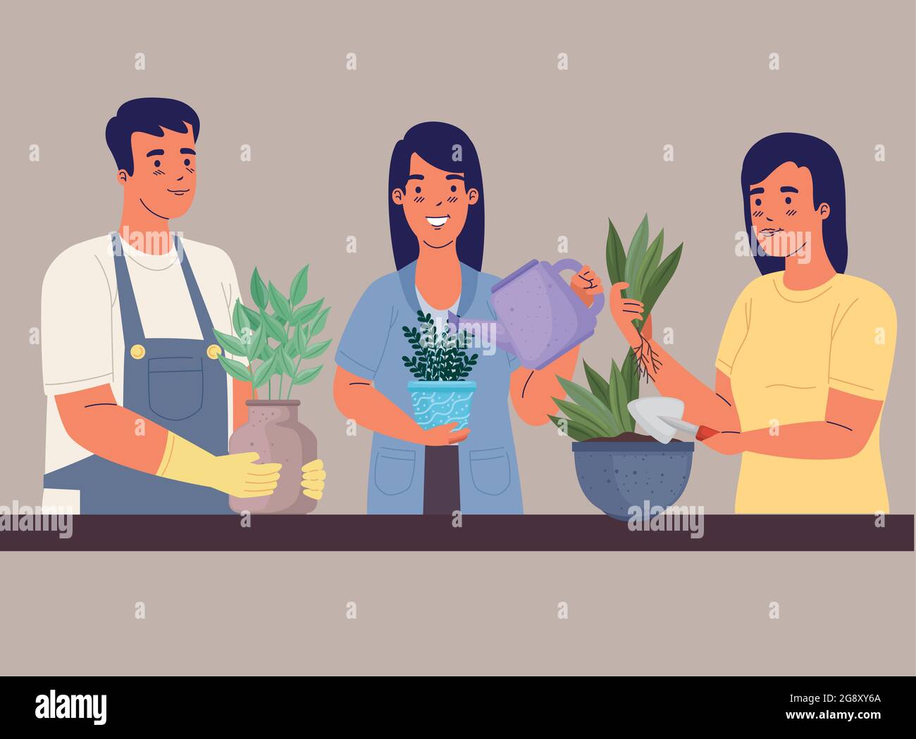 group of gardeners people Stock Vector Image & Art - Alamy