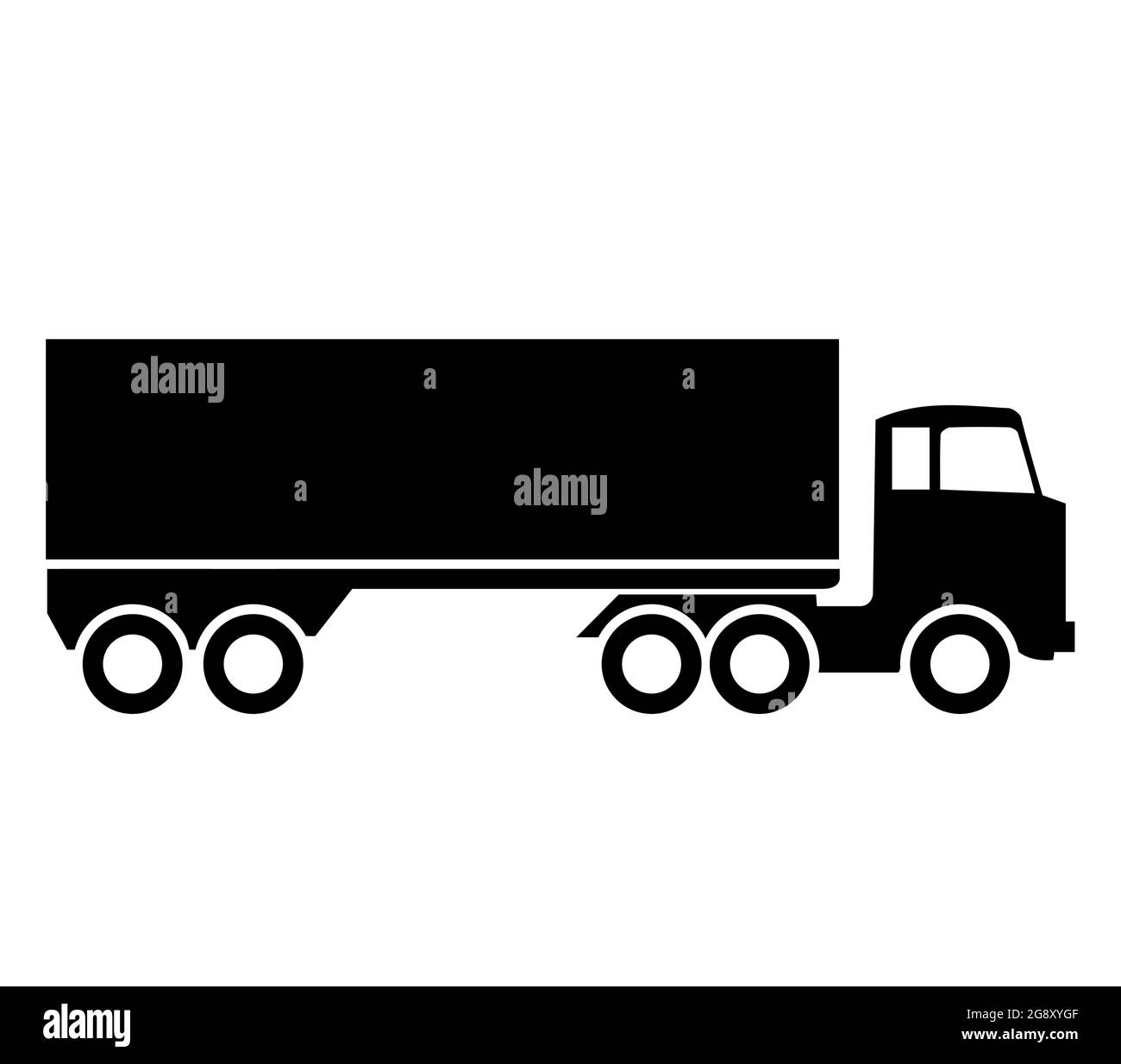 Lorry. A big transportation car. Silhouette Stock Vector Image & Art ...