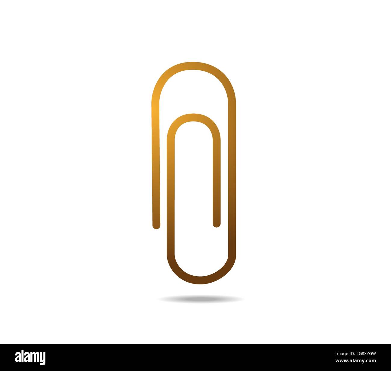 Golden office paper clip. Vector logo Stock Vector Image & Art - Alamy