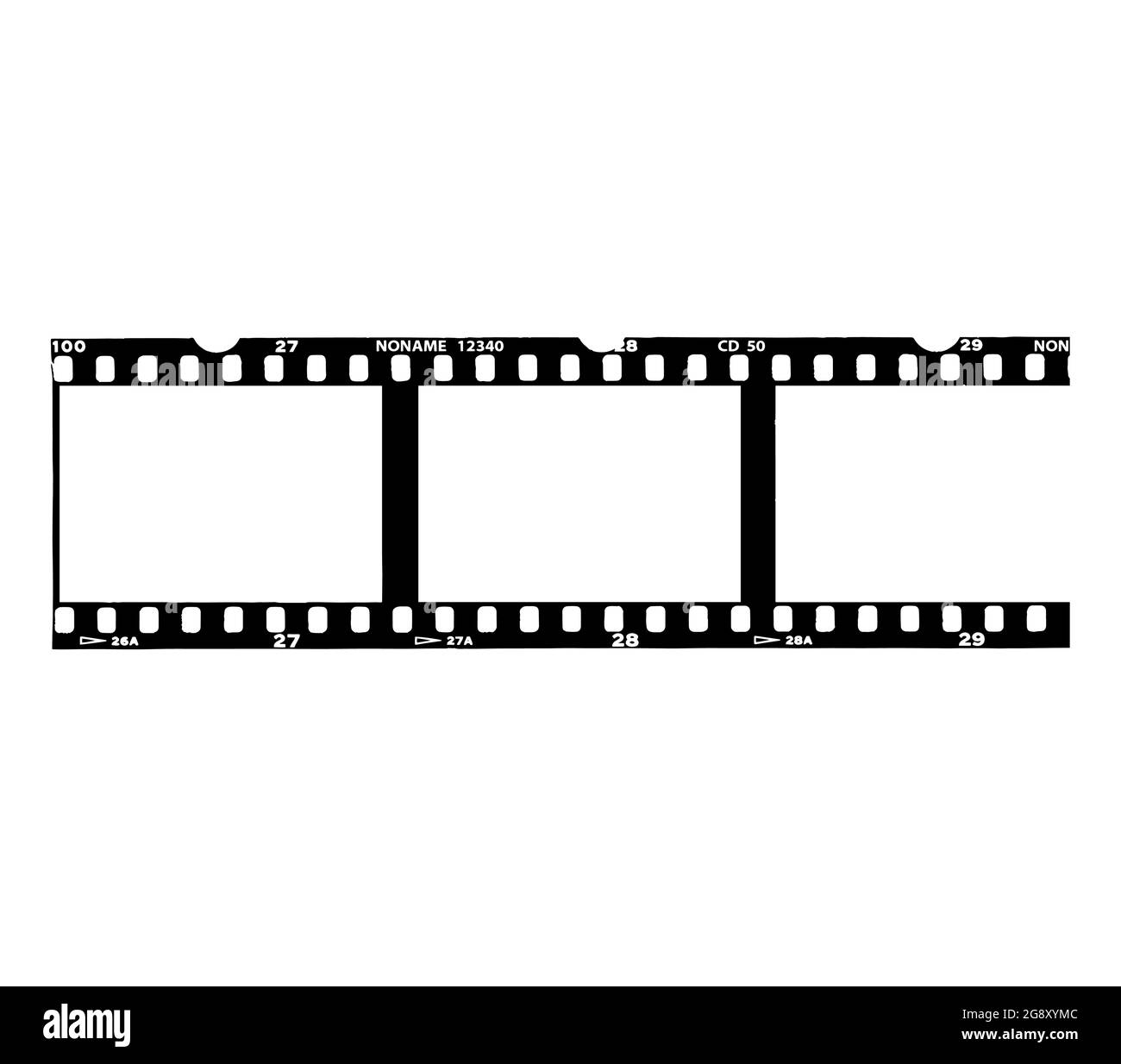 Movie film blank frames Black and White Stock Photos & Images - Alamy