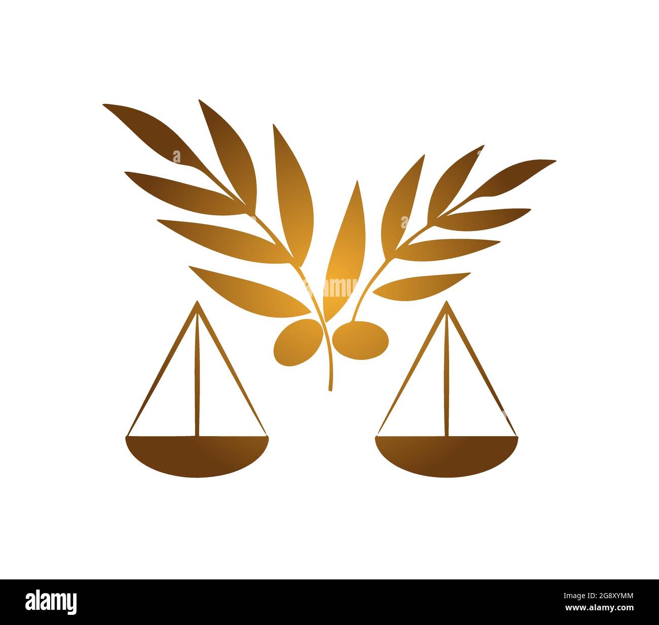 Scales of justice with olive branches Stock Vector Image & Art - Alamy