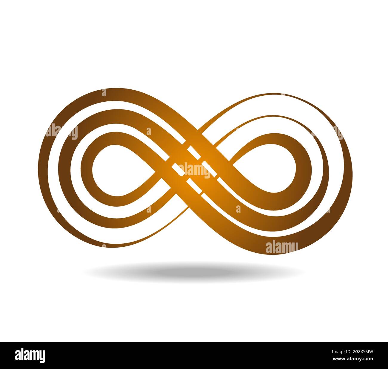 The Golden Mobius Loop The Sign Of Infinity Made Of Three Lines Of