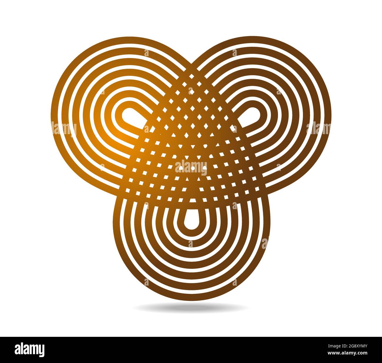 Thick mobius loop like logo made of seven golden lines Stock Vector ...