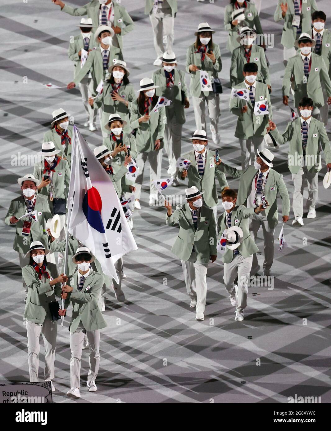 23rd July, 2021. Tokyo Olympics open The South Korean delegation ...