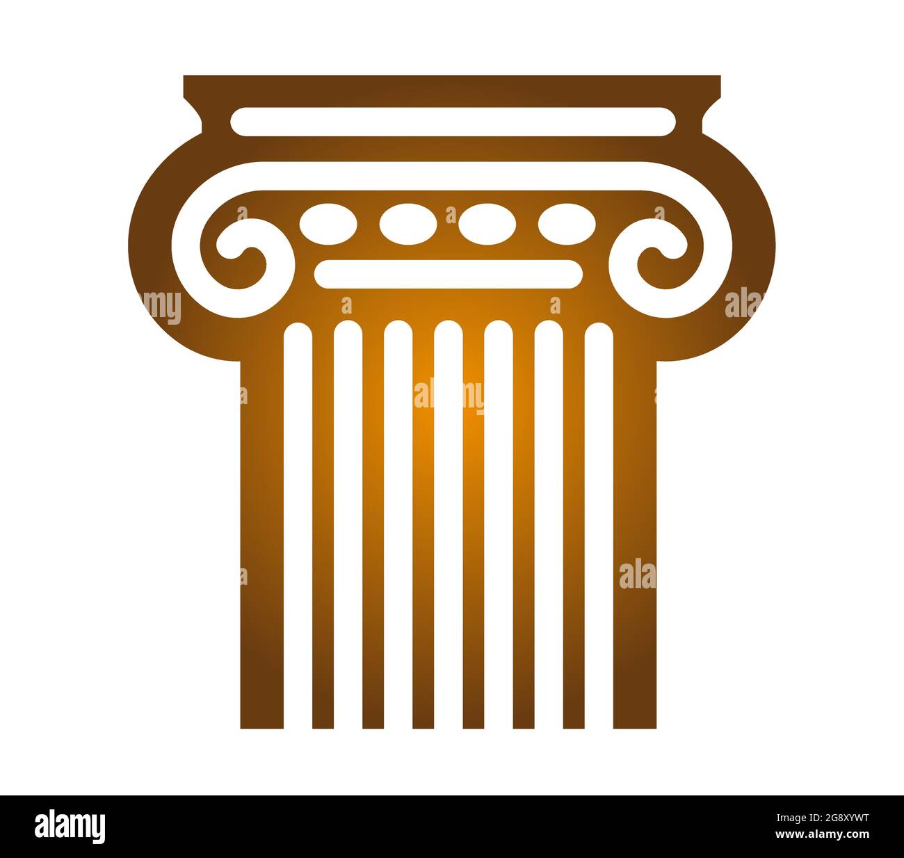 Ancient column head in gold. Ionic column Stock Vector Image & Art - Alamy