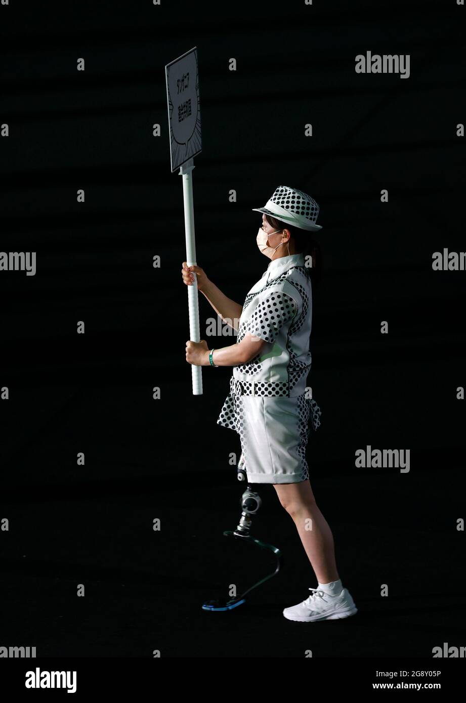 Tokyo, Japan. 23rd July, 2021. Placard bearer of United Republic of ...