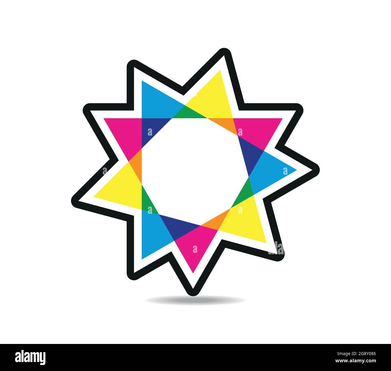 A star made of triangles in CMYK colors. Printing house Stock Vector ...