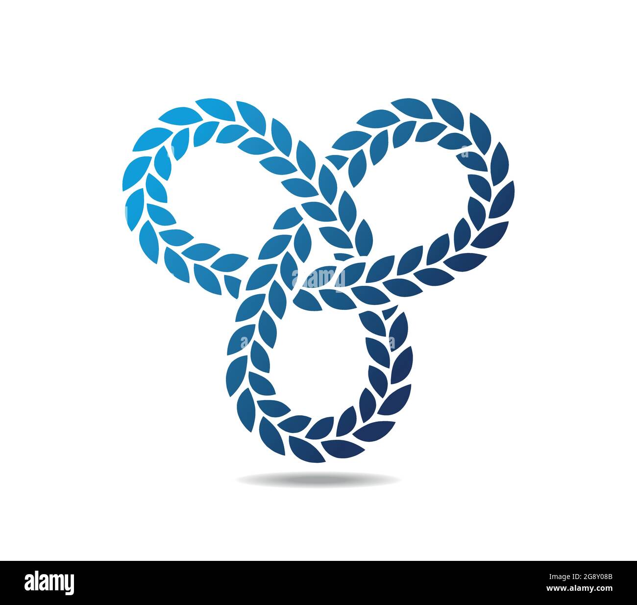 Mobius Loop With Three Elements Made Of A Laurel Wreath Stock Vector