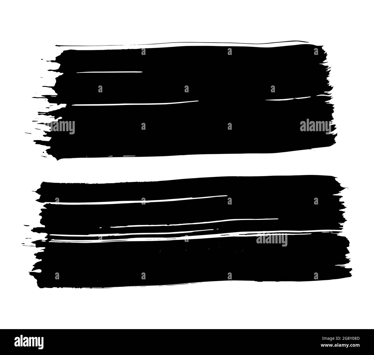 Stroke two wide brushes. Vector brush trace Stock Vector Image & Art ...