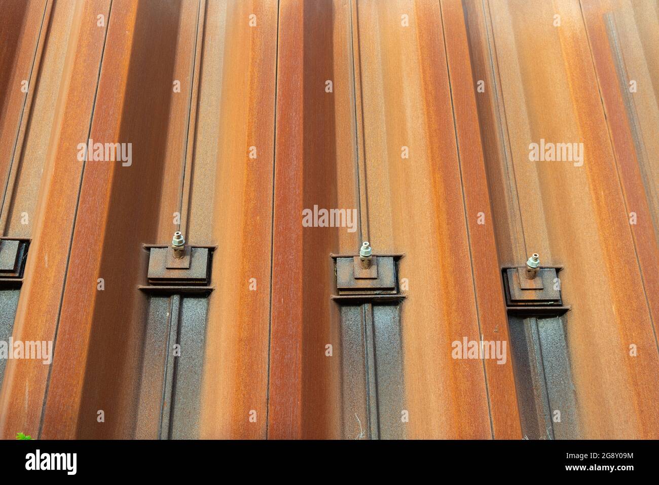 corroded metal sheet corrosion textured background orange color, rust ...