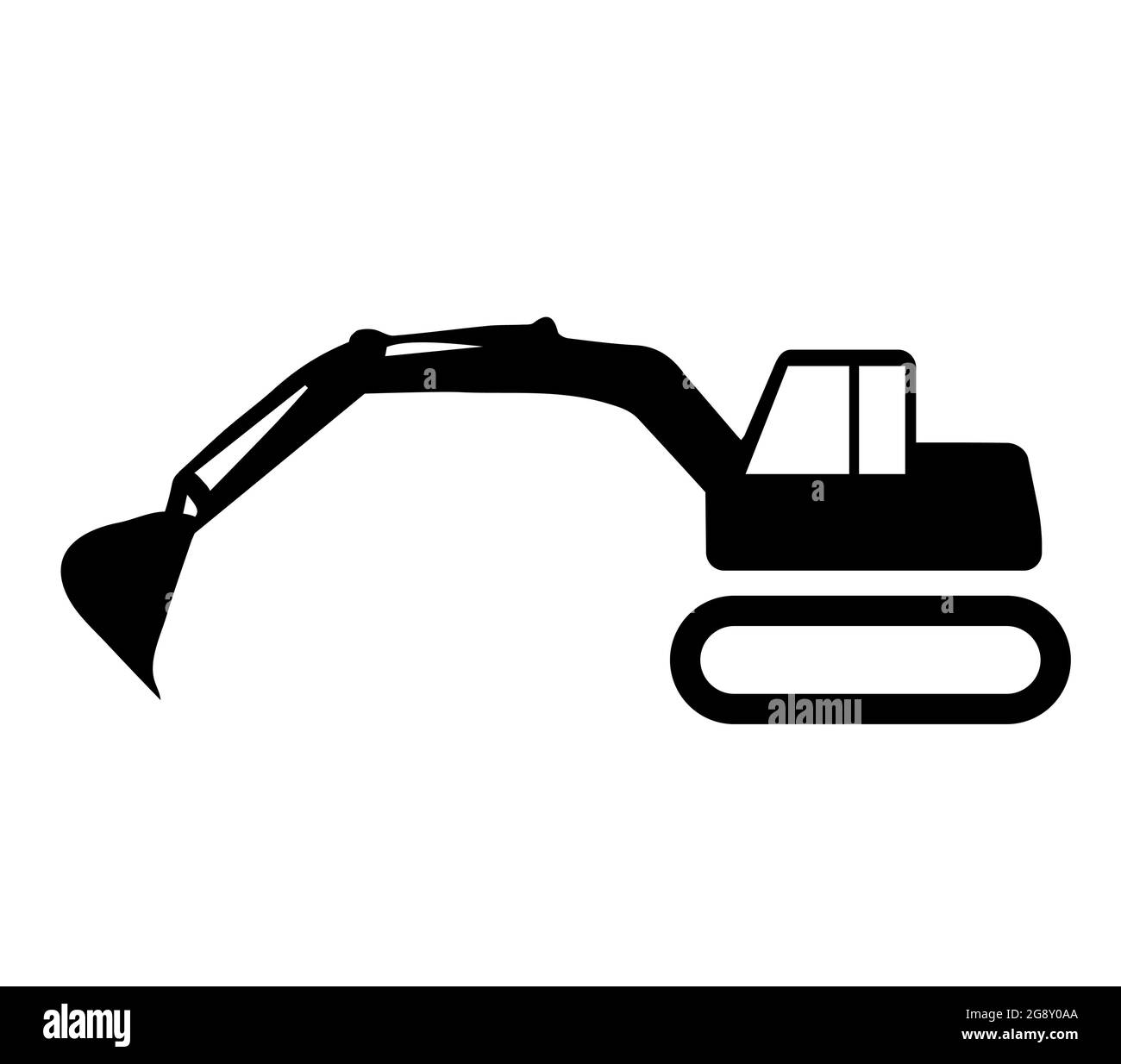 Crawler excavator. Heavy construction equipment. Silhouette Stock ...