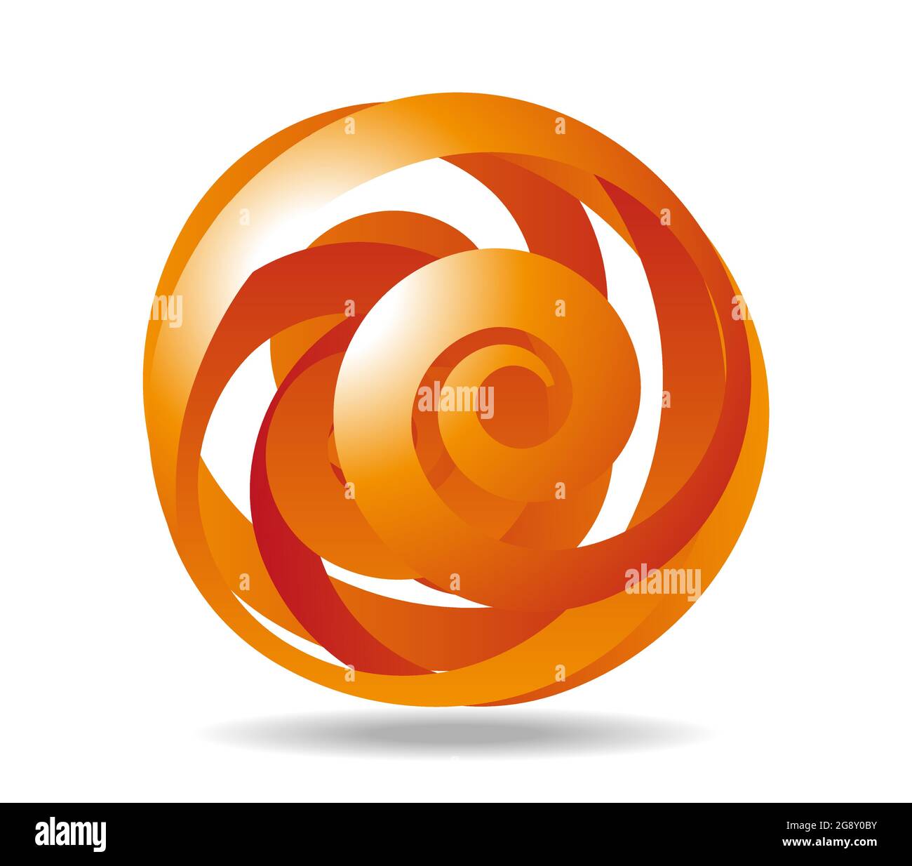 Curled yellow and red ribbons logo. Round Stock Vector Image & Art - Alamy