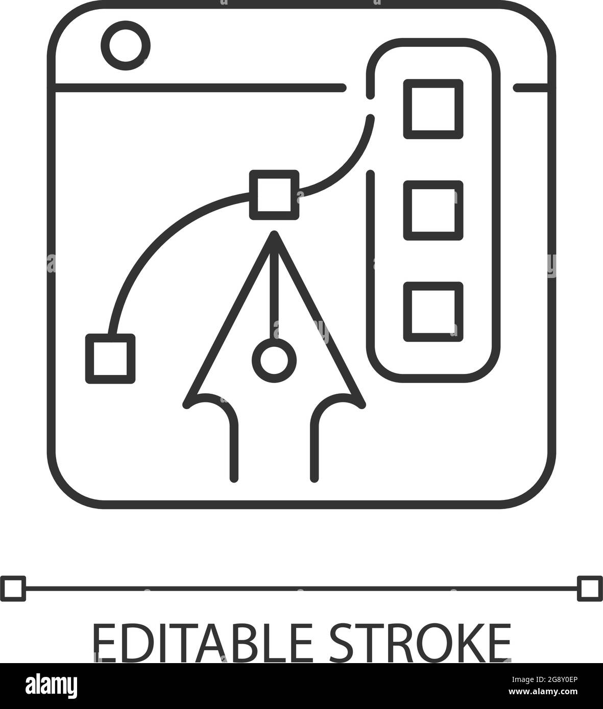 Graphic design platforms linear icon Stock Vector Image & Art - Alamy