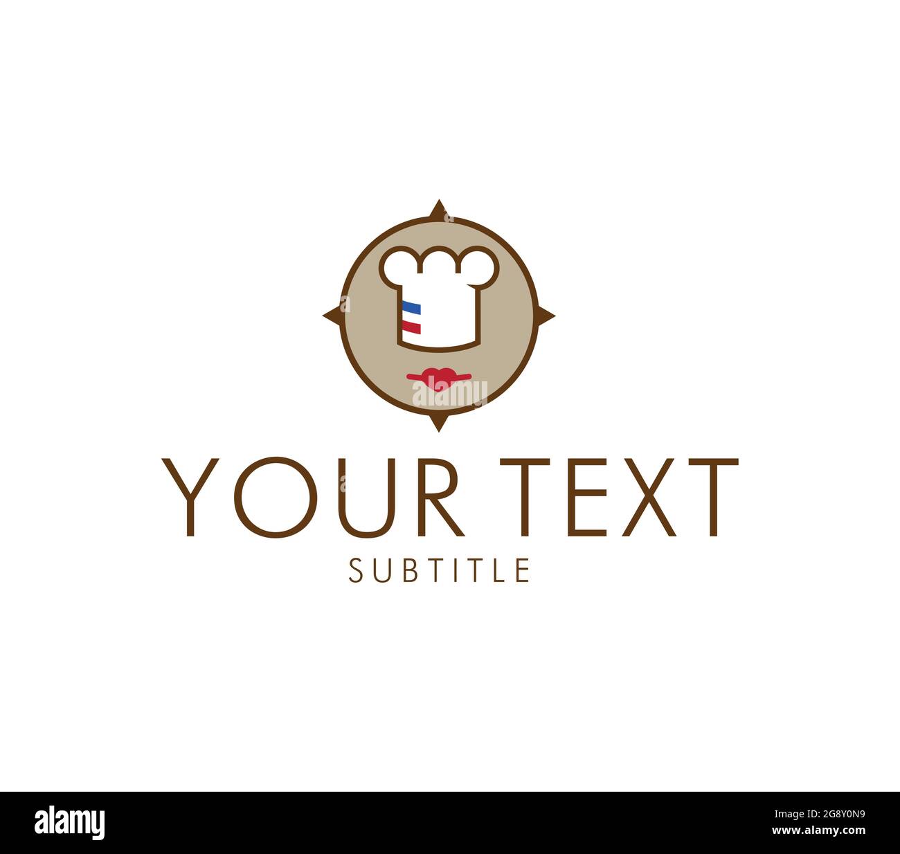 Round logo with the sides of the world and a chef's hat with french ...