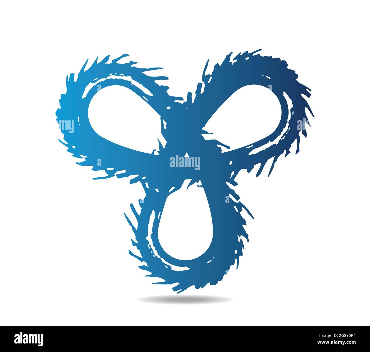 Blue mobius loop with three elements reminiscent of horror movies ...