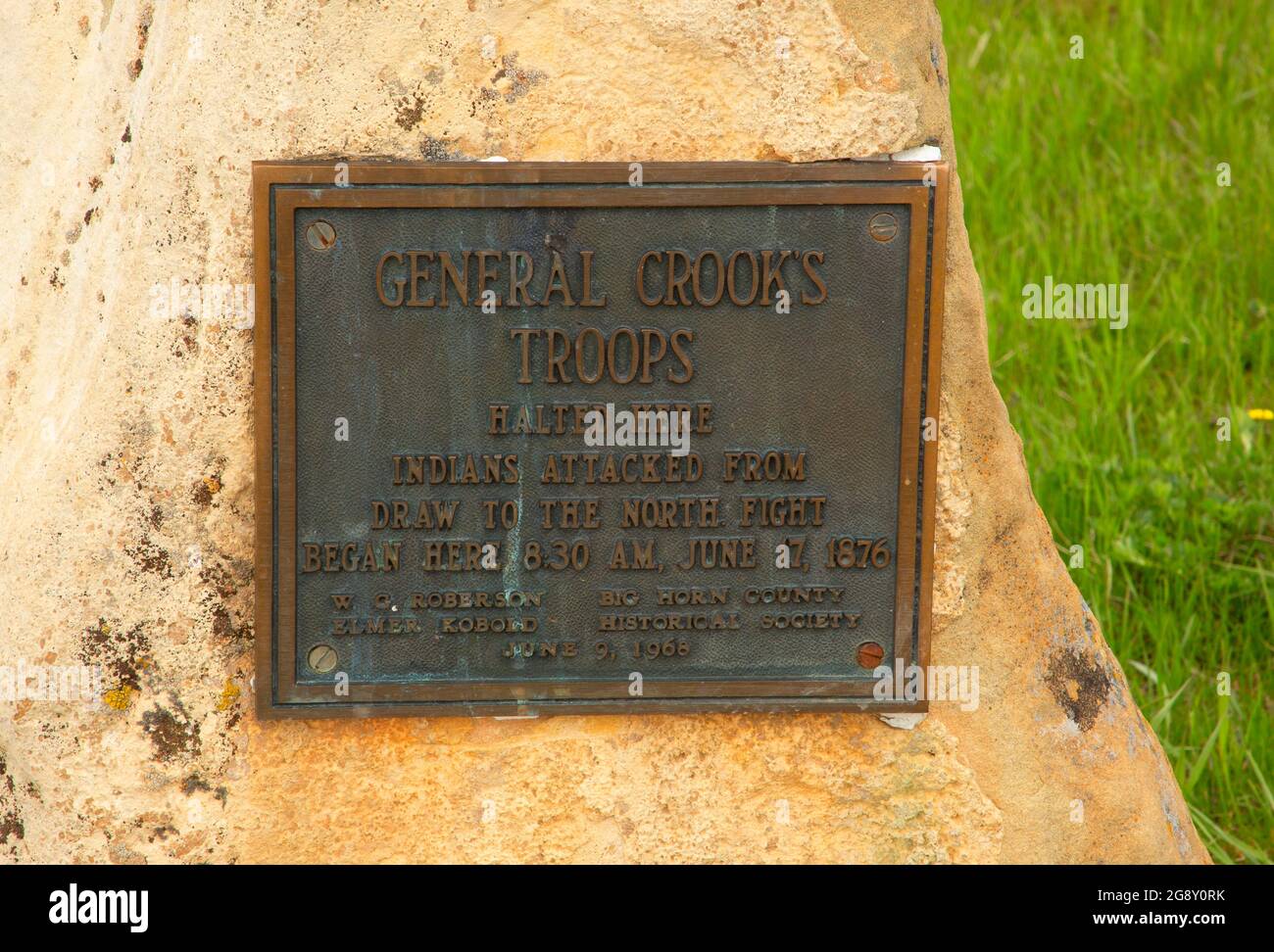 General Crook plaque, Rosebud Battlefield State Park, Montana Stock ...