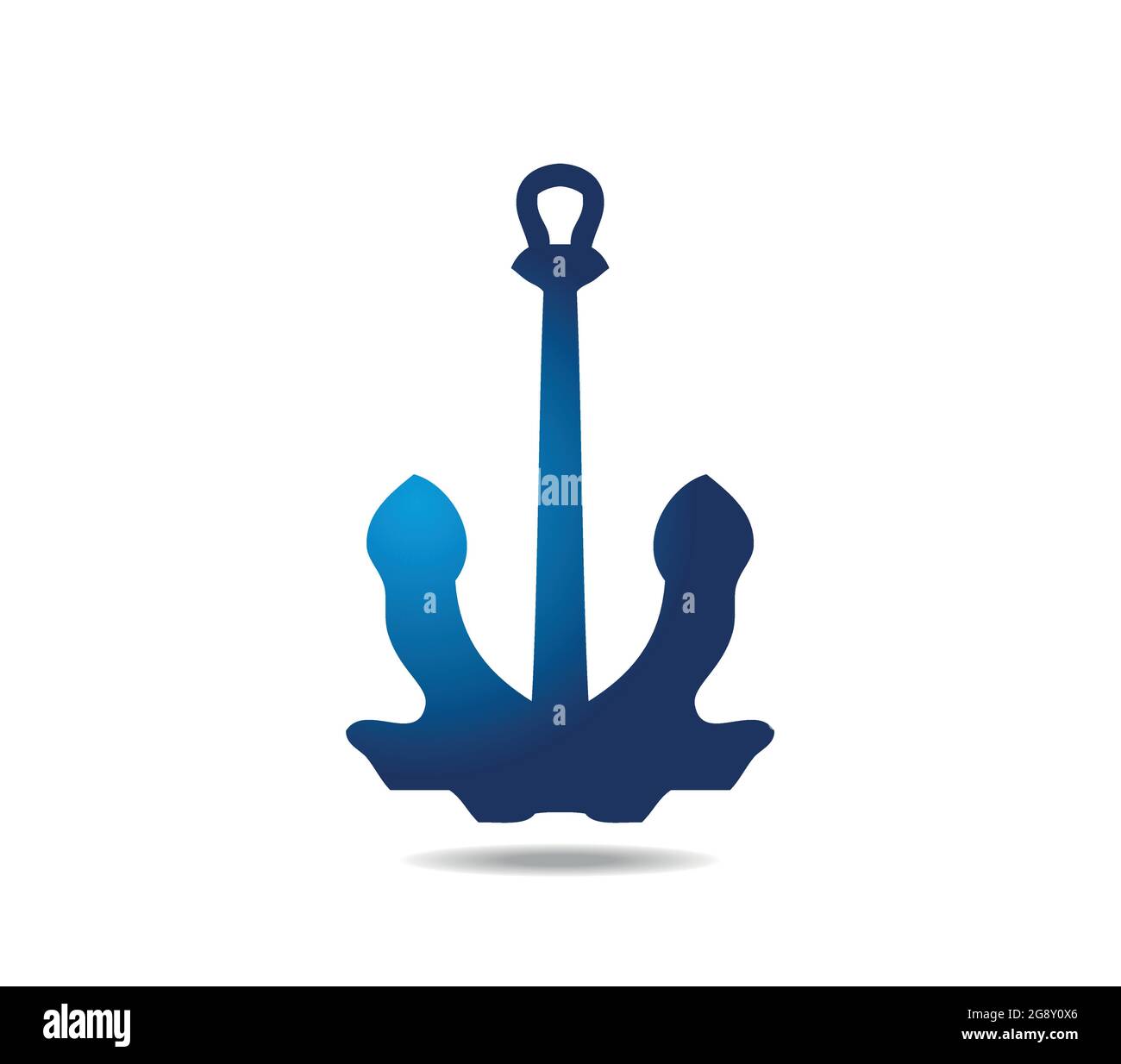 Blue anchor silhouette. Logo symbol Stock Vector Image & Art - Alamy