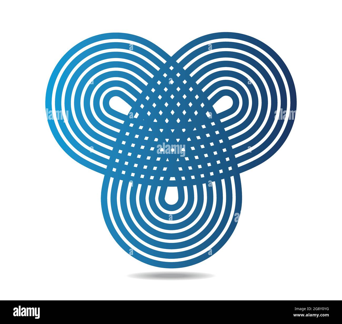 Thick mobius loop with three elements made of seven blue lines Stock ...