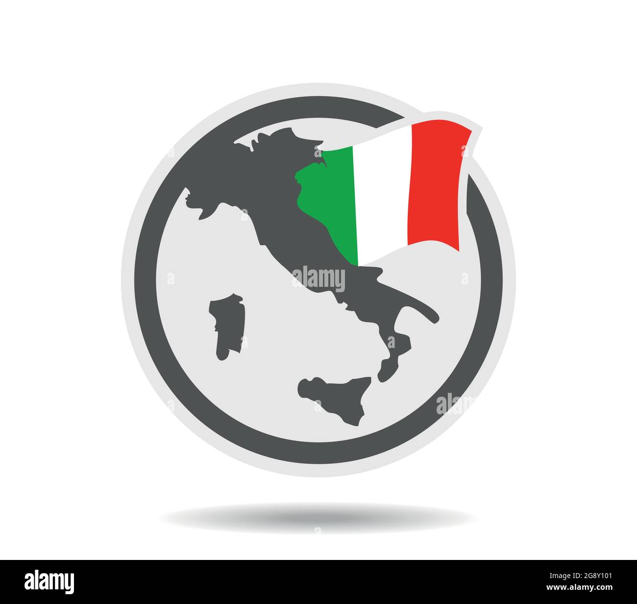 Italy in a circle logo. Both shape and flag Stock Vector Image & Art ...