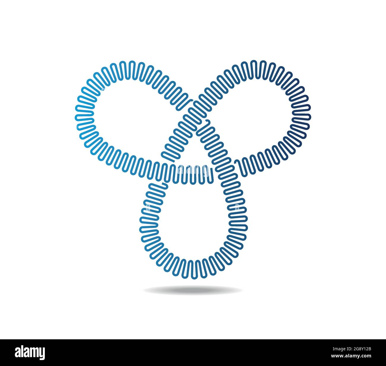 Mobius loop with three elements made of a tailor's stitch Stock Vector ...