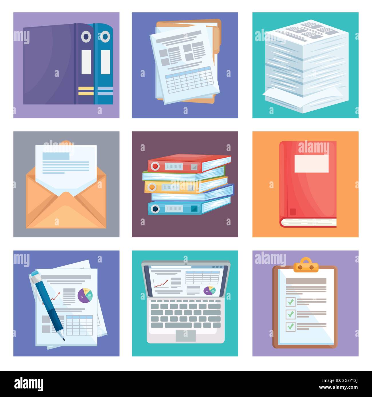 icons office stationery Stock Vector Image & Art - Alamy