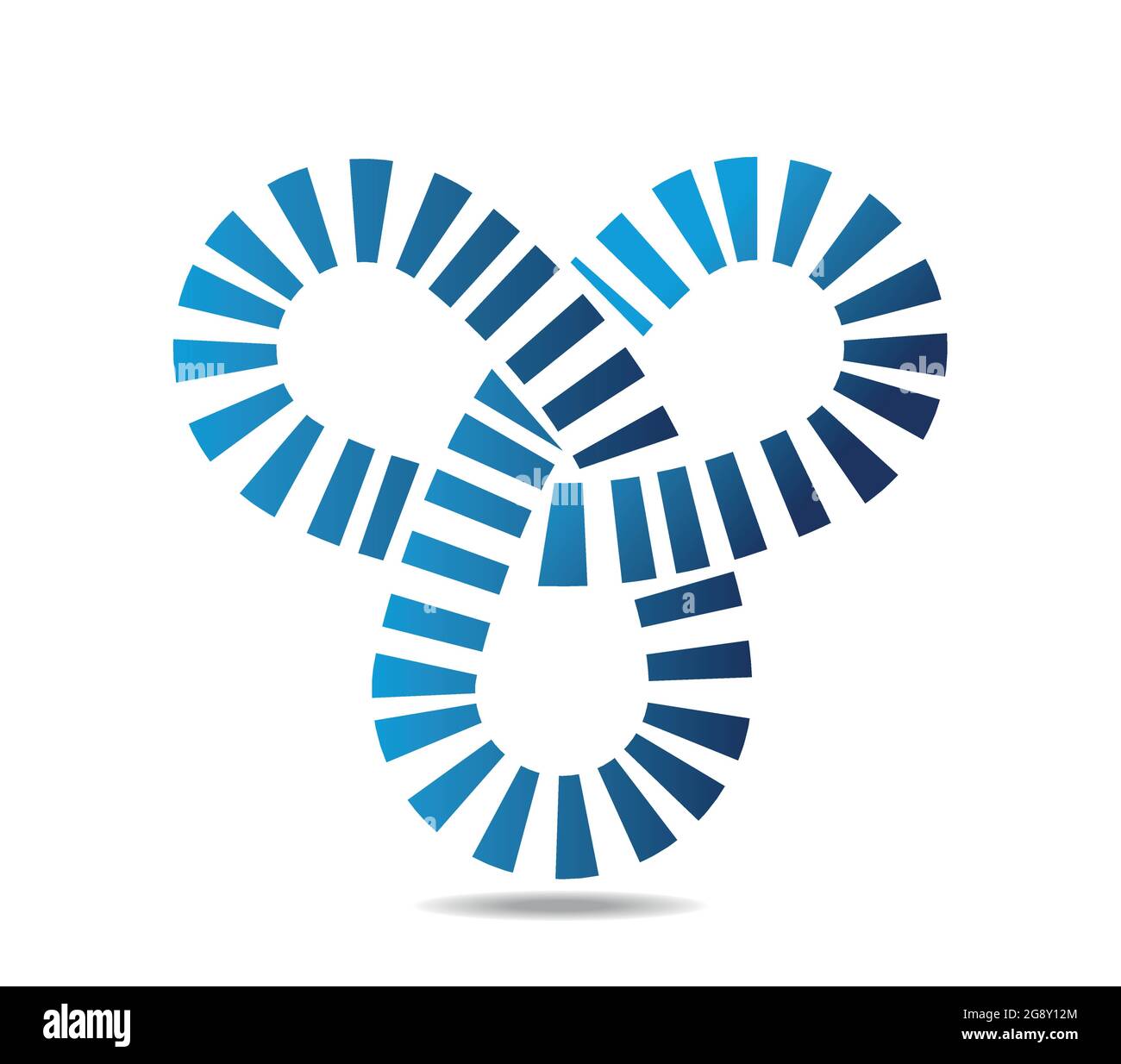 Mobius loop with three elements made of small square pieces Stock ...
