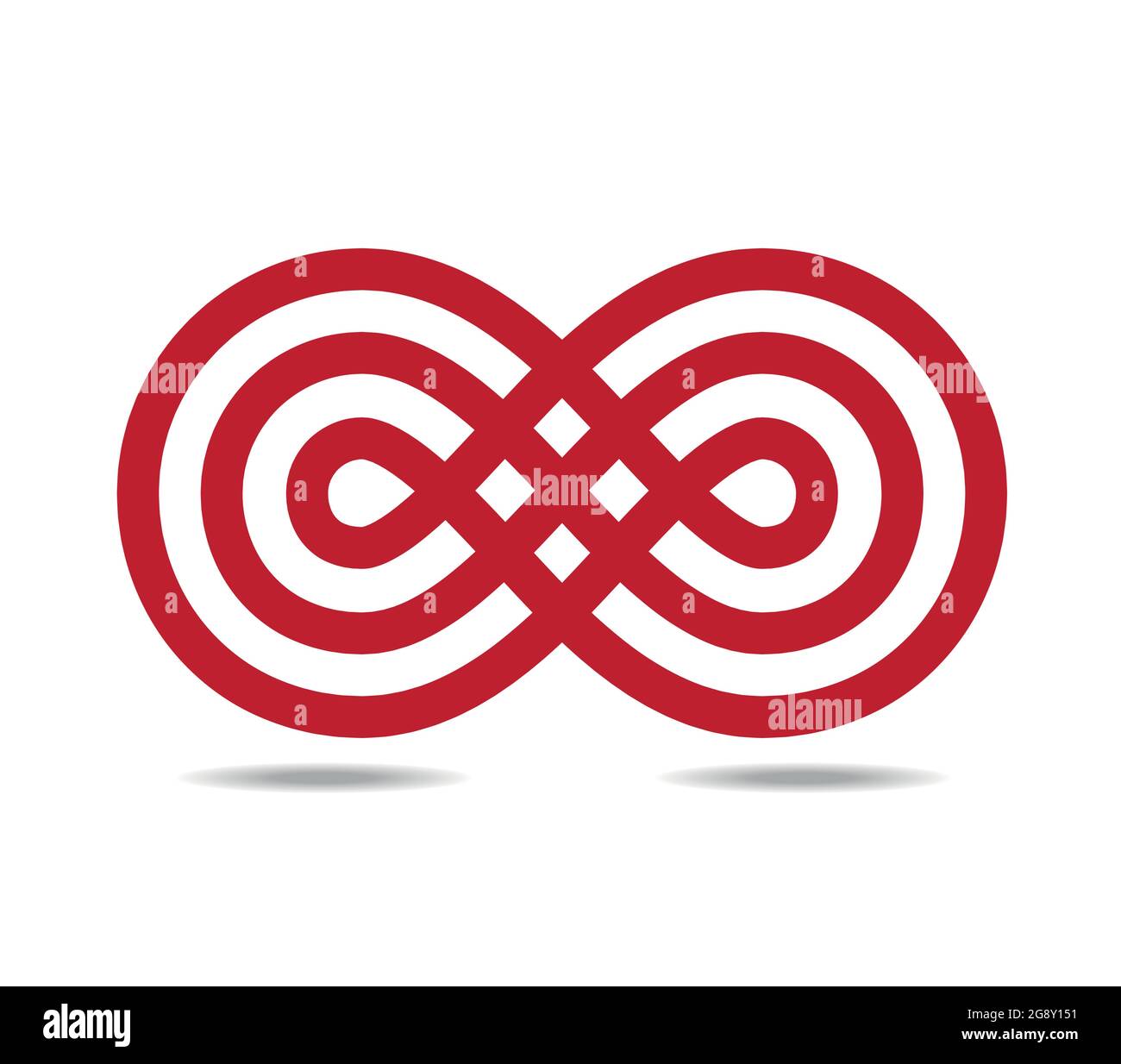 The Mobius Loop Made Of Three Red Lines Infinity Symbol Stock Vector