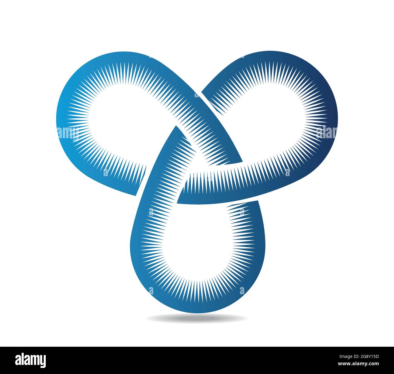 Mobius loop with three elements made of long blue comb Stock Vector ...