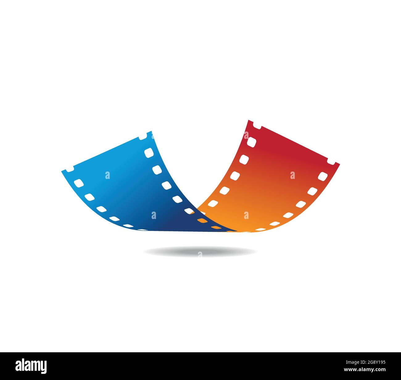 Bent piece of colorful film strip. Film reel Stock Vector Image & Art ...