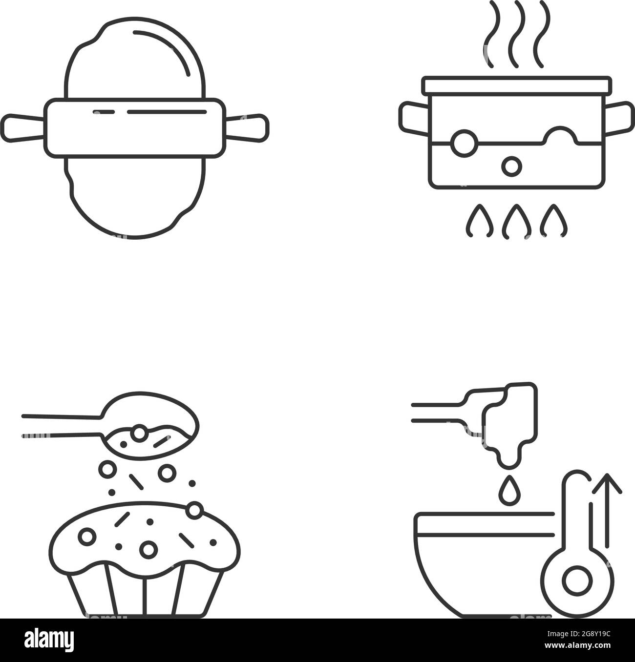 Cookery instructions linear icons set Stock Vector Image & Art - Alamy