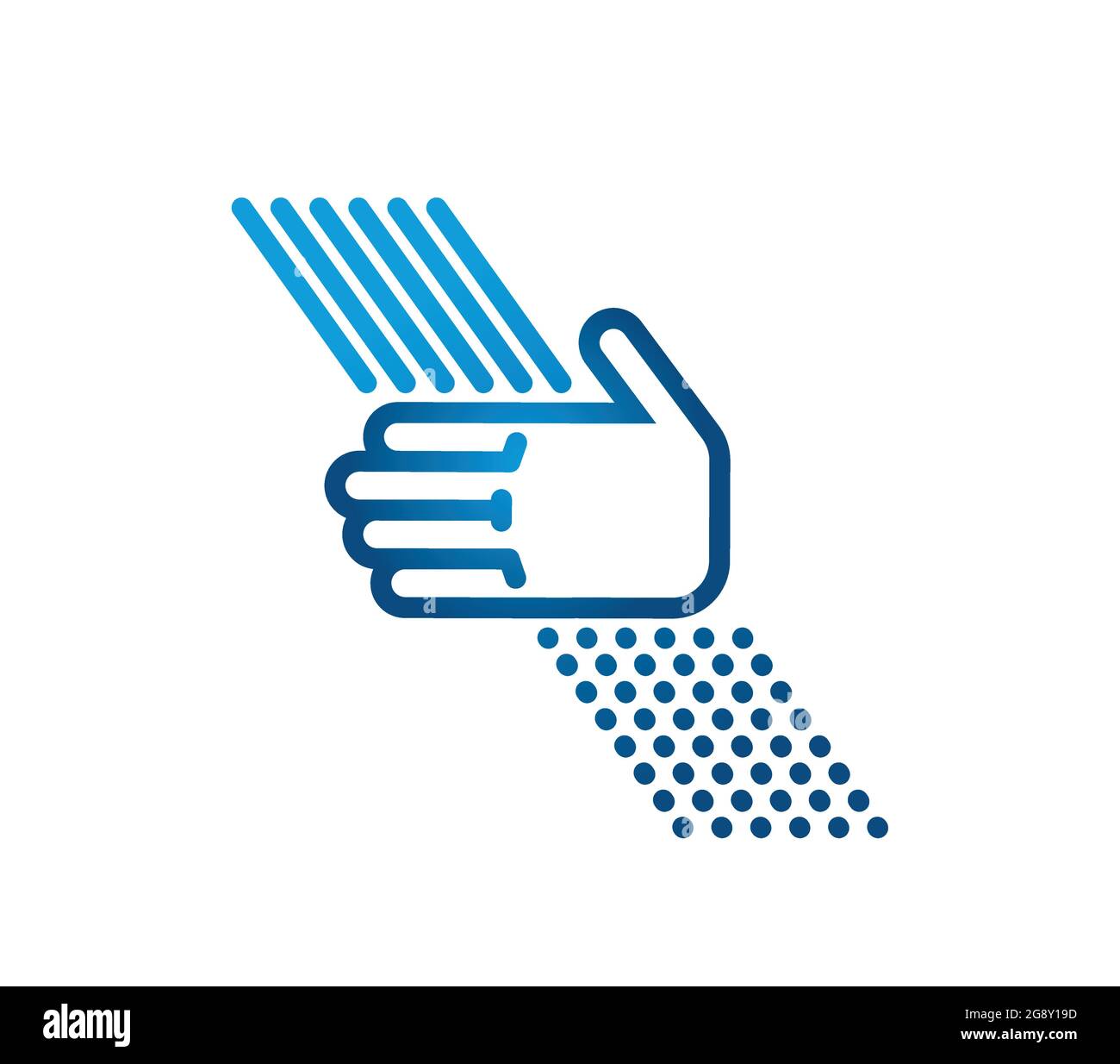 Hand washing. A hand under the stream of water. Covid Stock Vector ...