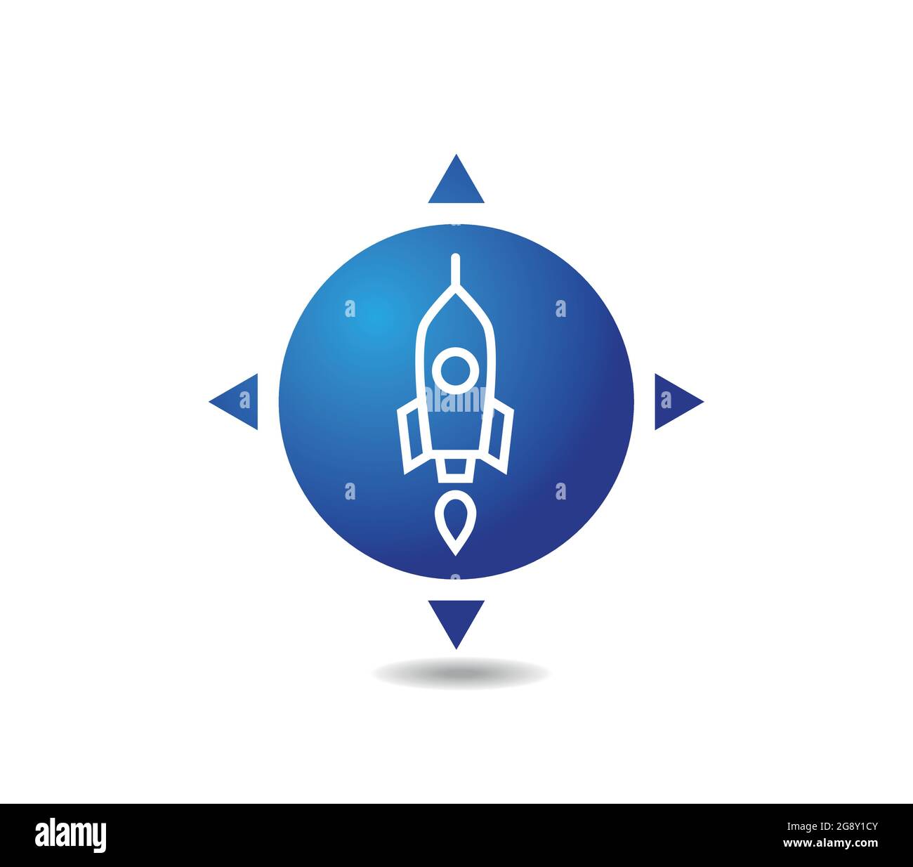 Blue round spaceship logo with parts of world Stock Vector Image & Art ...