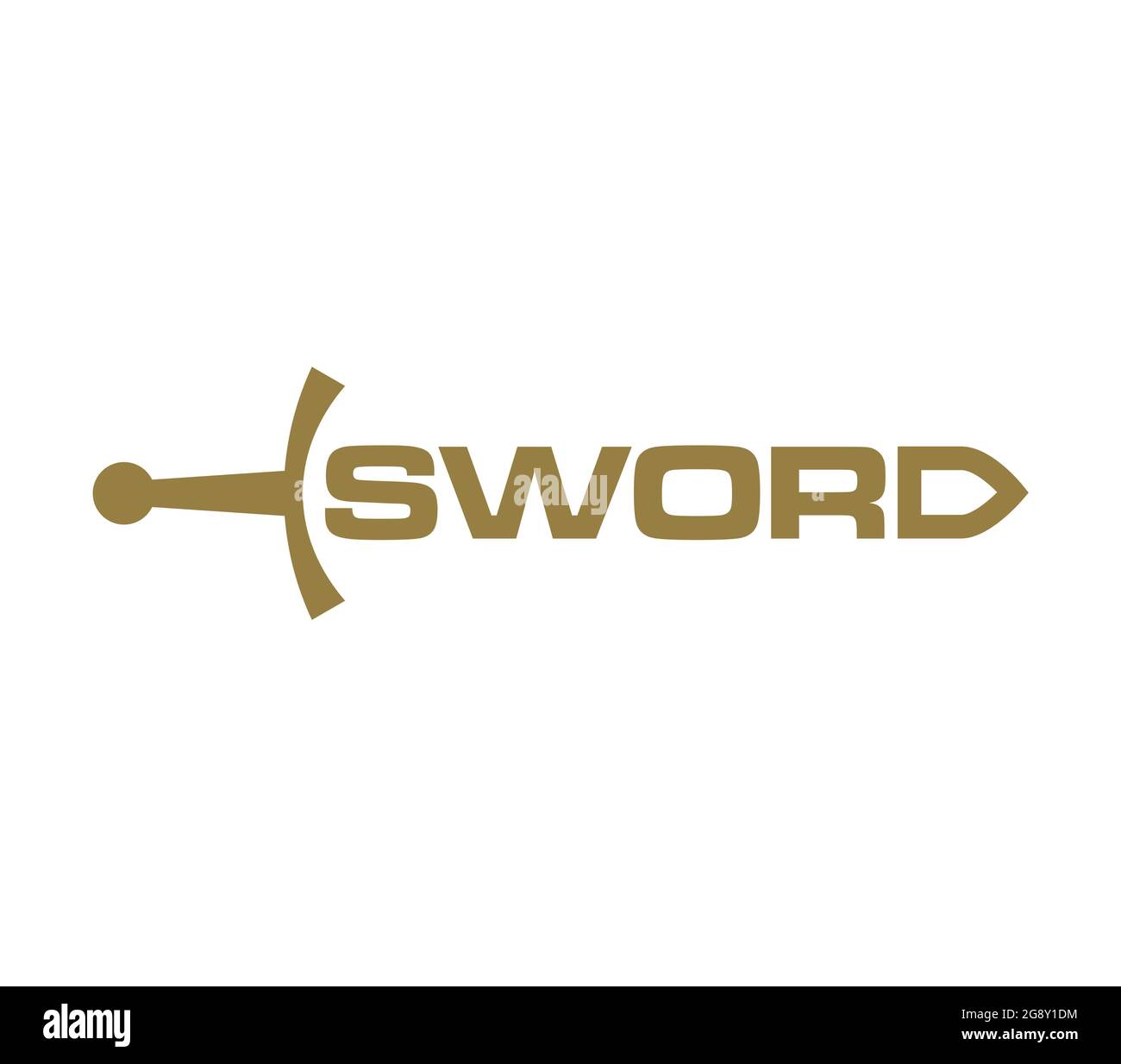 Golden sword logo made of letters. White weapon Stock Vector Image ...