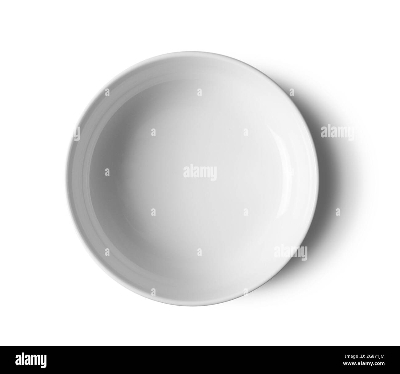 top view white bowl on white background Stock Photo - Alamy
