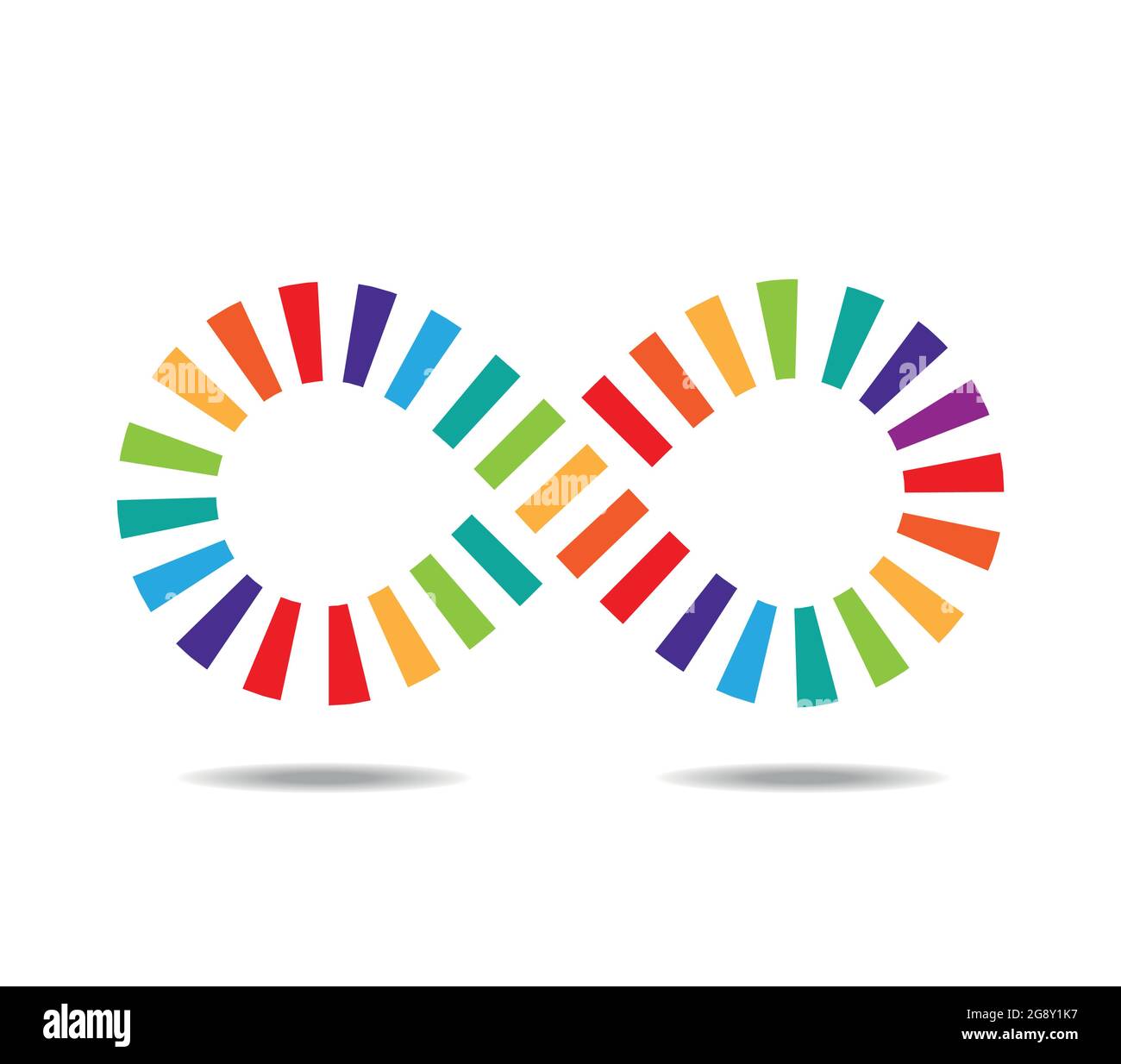 Mobius loop made of colorful pieces rainbow like. Infinity symbol Stock ...