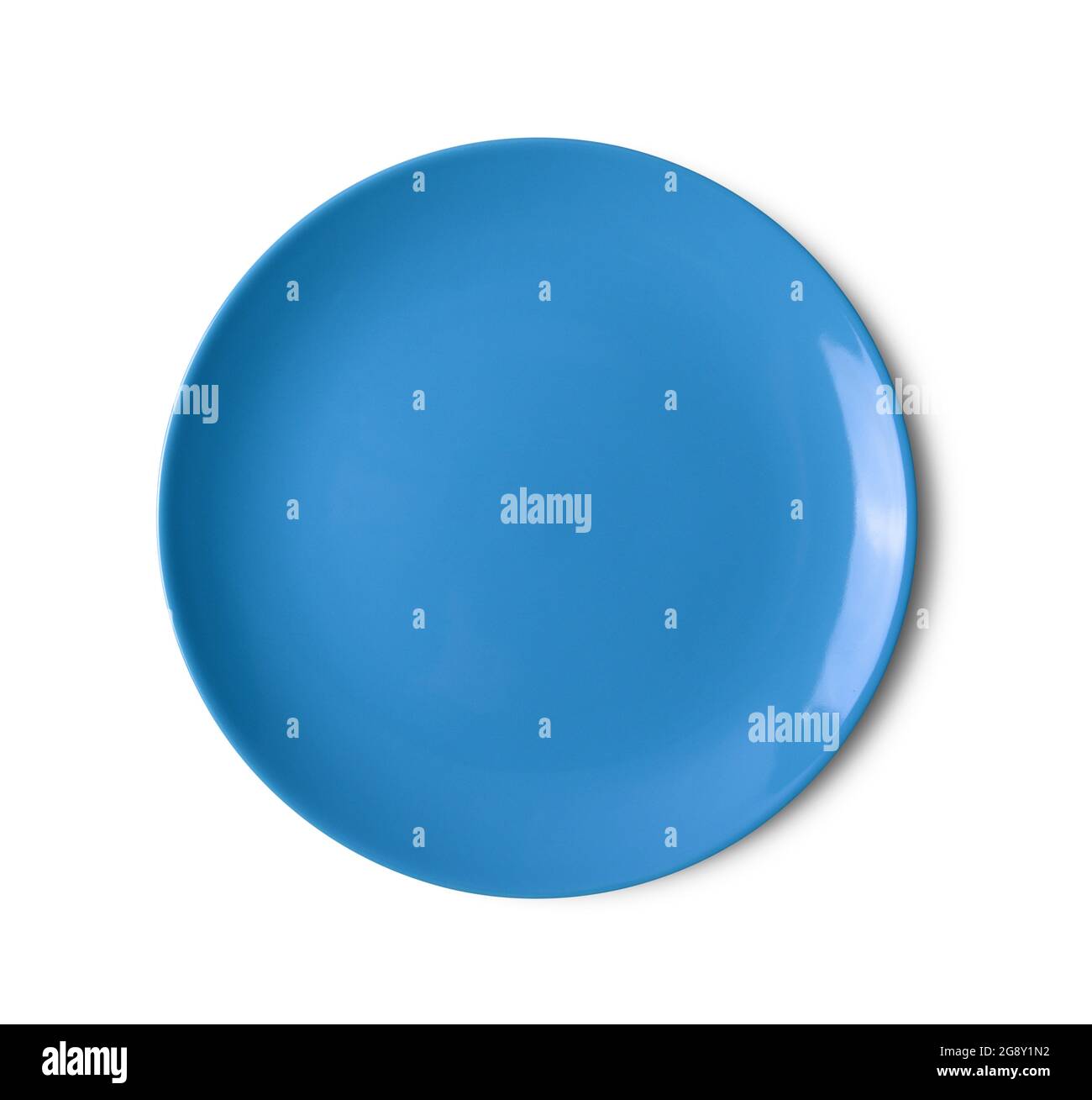 blue plate on white background Stock Photo - Alamy