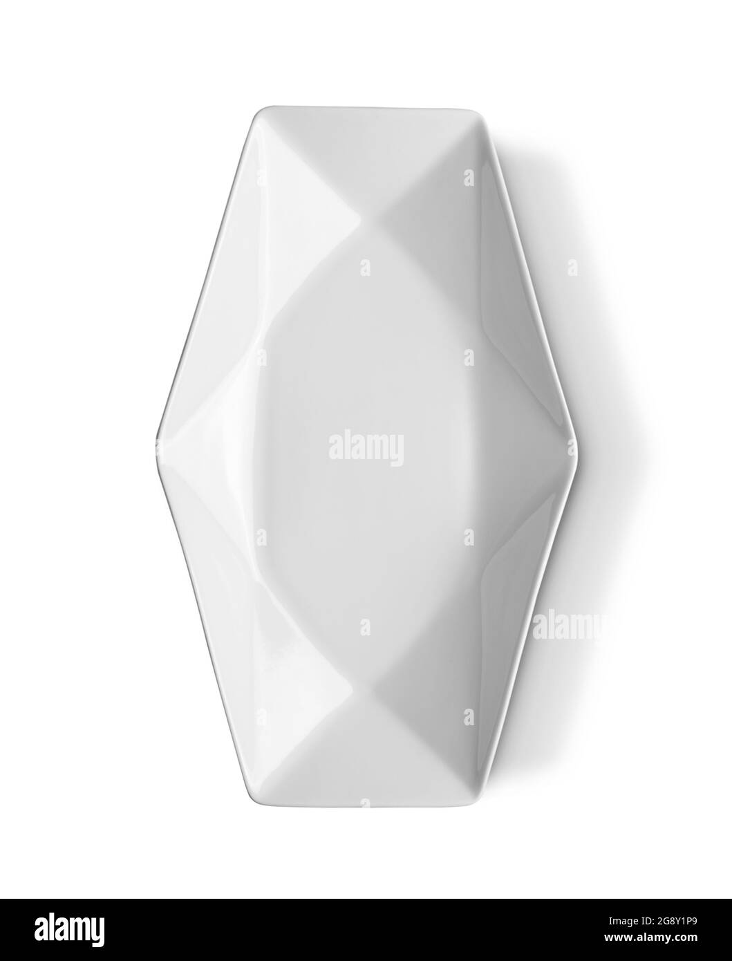 ceramic plate on white background. top view Stock Photo - Alamy