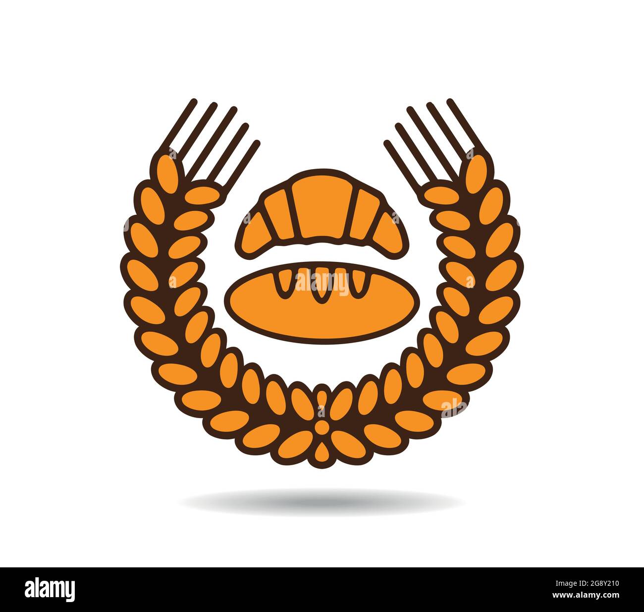 Logo for the bakery. A wreath of grain ears and rolls Stock Vector ...