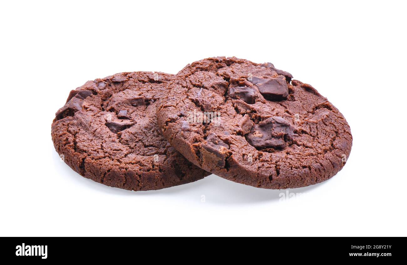 dark chocolate soft cookies isolated on white background Stock Photo ...
