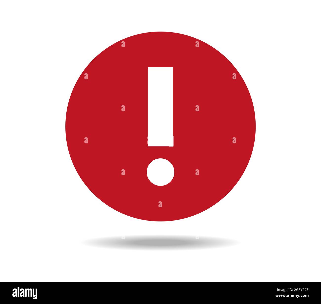 Round red logo with a white exclamation mark in the middle Stock Vector Image & Art - Alamy